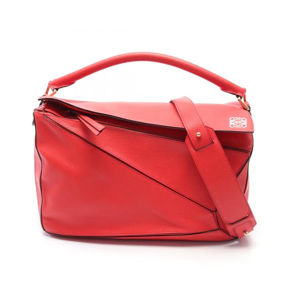 Loewe | Bags | Loewe Puzzle Bag Large Handbag Leather Red | Poshmark